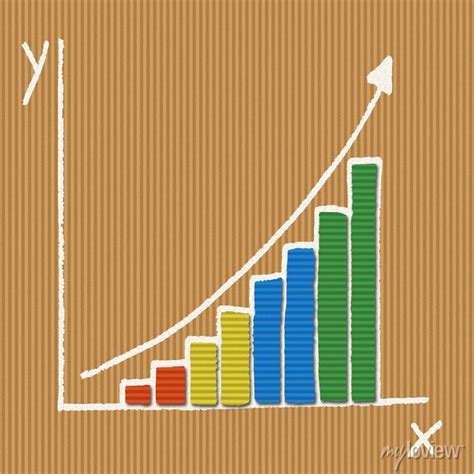 Gráfico De Gráfico De Barras De Cores Com Eixo X E Y Textura Pinturas Para A Parede • Quadros