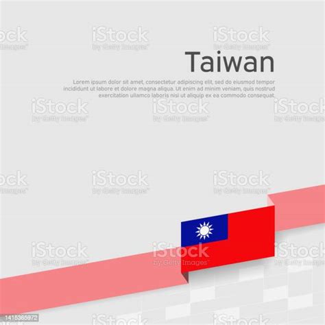 대만 국기 배경 중화민국 국가 애국 대만 배너 커버 흰색 배경에 대만의 리본 색상 플래그 국가 포스터 비즈니스 소책자 벡터 디자인 템플릿 0명에 대한 스톡 벡터 아트 및