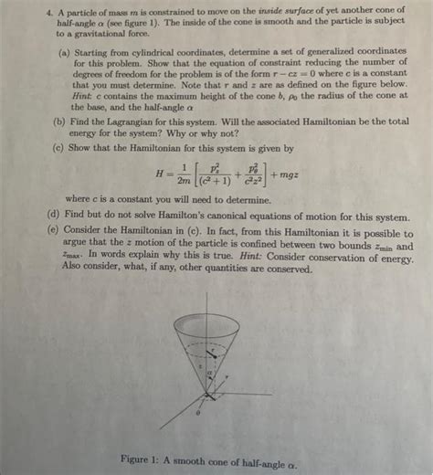 solved 4 a particle of mass m is constrained to move on the