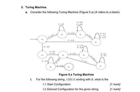 Solved 5 Turing Machine A Consider The Following Turing