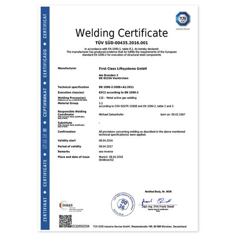 Fake Welding Certificate
