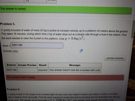Solved This Answer Is Correct Problem 5 1 Point A Bucket
