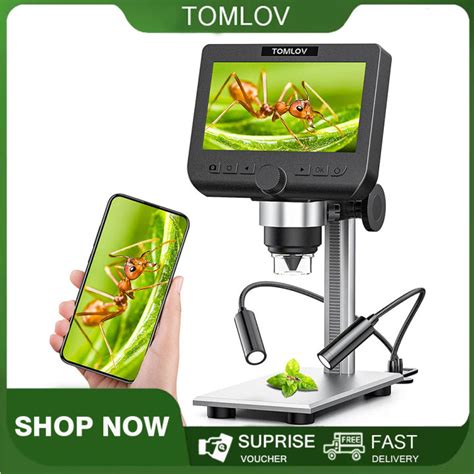 Tomlov Dm4 Pro Wifi Digital Microscope 1000x Wireless Coin Microscope 4 3 Inch Lcd Ips Screen