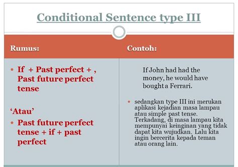 Pengertian Rumus Dan Contoh Kalimat Conditional Sentence Type 3
