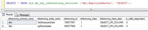 determine object dependencies in sql server