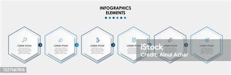 아이콘과 6가지 옵션 또는 단계가 있는 벡터 인포그래픽 디자인 비즈니스 템플릿입니다 프로세스 다이어그램 프레젠테이션 워크플로