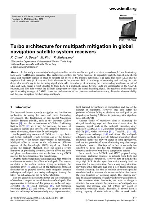 Pdf Turbo Architecture For Multipath Mitigation In Global Navigation