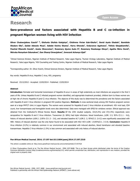 Pdf Sero Prevalence And Factors Associated With Hepatitis B And C Co