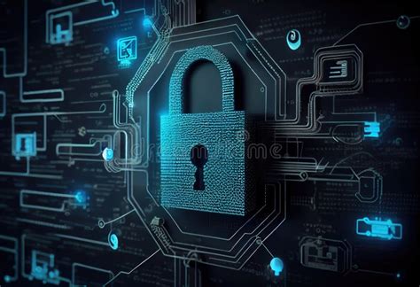 Cyber Security Lock Internet Technology Concept Of Cybersecurity And Data Privacy Stock