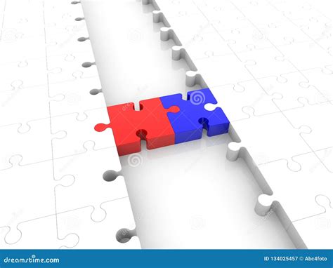 Row Of Puzzle Pieces In Various Colors Stock Illustration Illustration Of Group Color 134025457