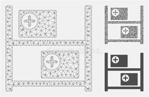 Medical Goods Shelves Vector Mesh 2d Model And Triangle Mosaic Icon Stock Vector Illustration