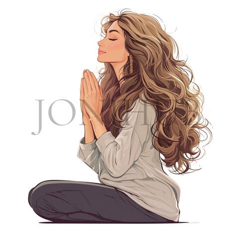 Woman Praying Clipart 10 High Quality S Digital Download