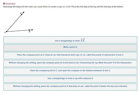 Solved Incorrect Rearrange The Steps Into The Order You