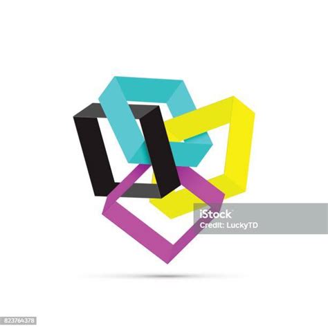 벡터 추상 3d 프린터에 대 한 Cmyk 모양 0명에 대한 스톡 벡터 아트 및 기타 이미지 0명 3차원 형태 Cmyk Istock