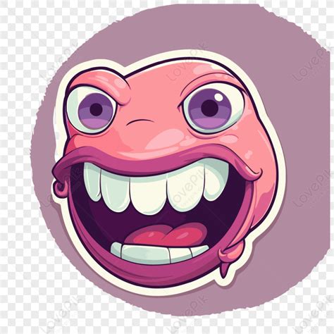 열린 입 클립 아트와 핑크 Blob 스티커 벡터상표 Png 일러스트 무료 다운로드 Lovepik