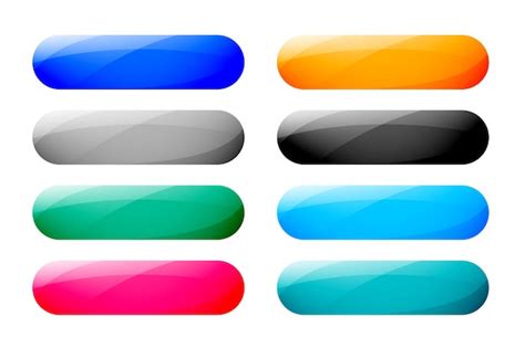 free vector set of colorful web app button icon with empty space