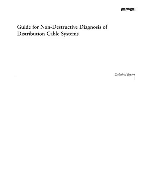 PDF Cables Guide For Non Destructive Diagnosis Of Distribution Cable Systems DOKUMEN TIPS