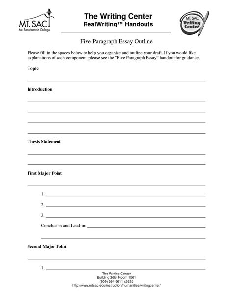 5 Paragraph Order Template