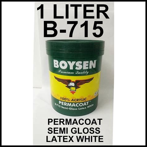 Boysen Semi Gloss Latex White 1 Liter For Wood And Cement Permacoat