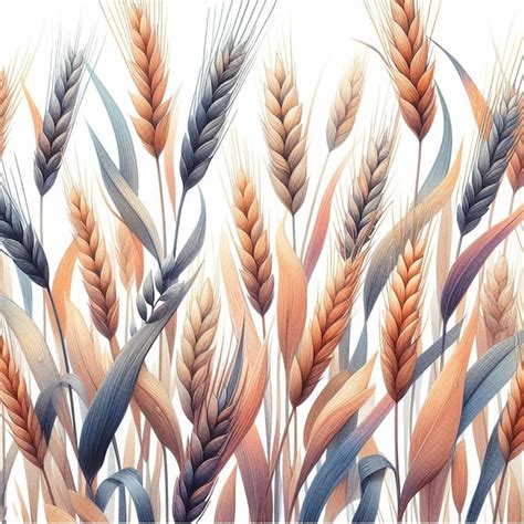 Premium Vector Seamless Wheat Pattern Colorful Nature Texture Vector