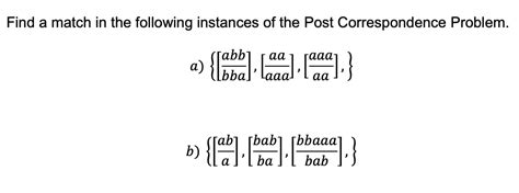 solved find a match in the following instances of the post