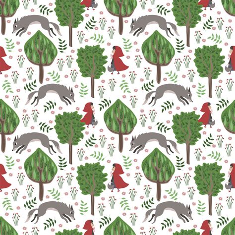 Иллюстрация Красная шапочка в стиле 2d