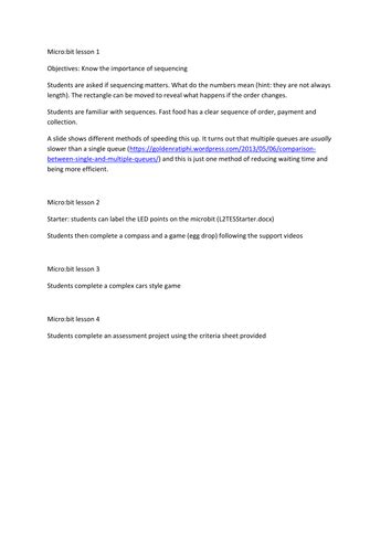 micro bit microbit three lesson ks3 scheme of work sow teaching