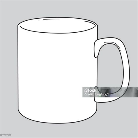 흰색 배경에 격리 된 검은 색 라인 머그잔 차 컵 뜨거운 음료 커피 머그에 대한 스톡 벡터 아트 및 기타 이미지 머그 라인