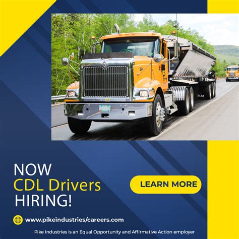 Pike Industries Why Be A Pike Cdl Driver Pike Drivers Have The Pleasure To Drive On The Roads