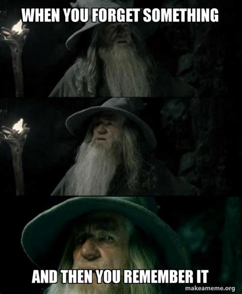 When You Forget Something And Then You Remember It Confused Gandalf