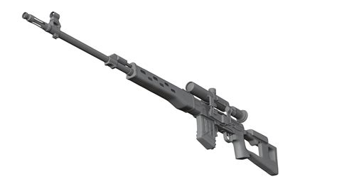 Svd Dragunov D Model Turbosquid
