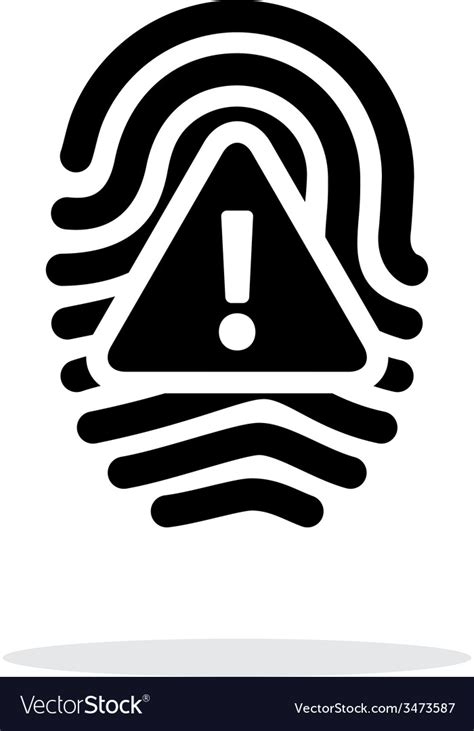 Fingerprint Scan Error Icon On White Background Vector Image