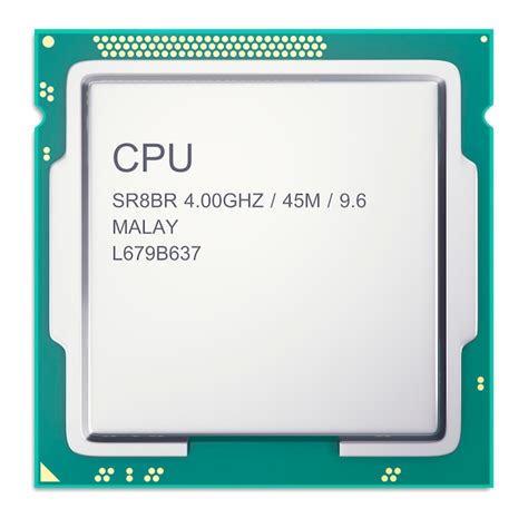 Vue De Dessus De Lunité Centrale De Traitement Cpu Isolée Sur Fond