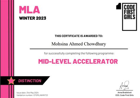 Finished Mla Program With Code First Girls Mohsina A Posted On The