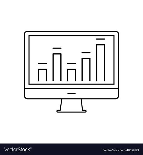 Online Statistics And Analytics Report Line Icon Vector Image