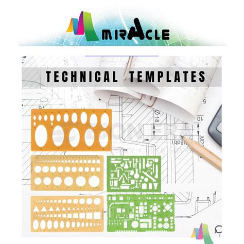 Technical Geometry Design Drawing Template Ruler Stencil Pembaris