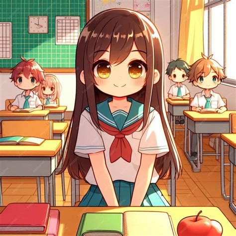 A Cartoon Of A Girl In A Classroom With Other Students In The