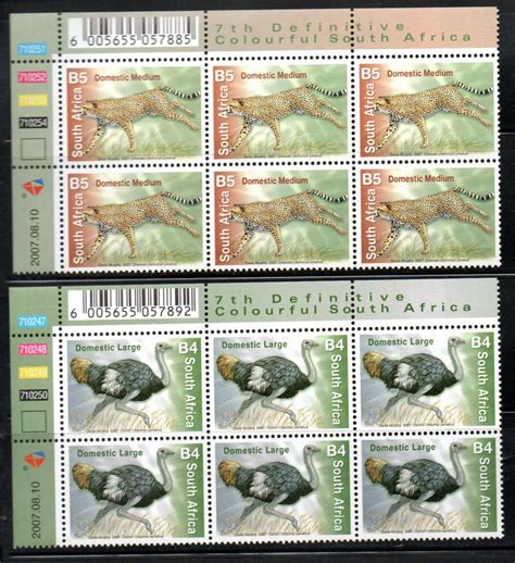 Republic Of South Africa Rsa 2007 Add Values To The 7th Def Issue B4 And B5 Control Blks Of