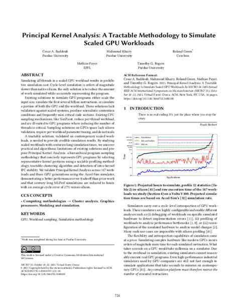 Pdf Principal Kernel Analysis A Tractable Methodology To Simulate Scaled Gpu Workloads