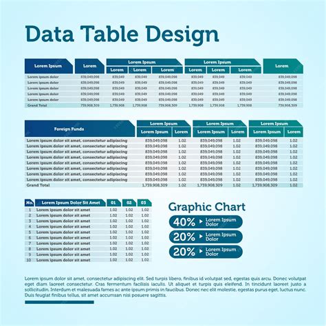 Premium Vector Data Table Template Infographic