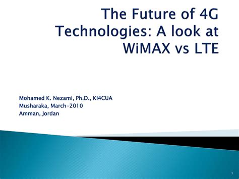 Pdf The Future Of G Technologies A Look At Wimax Vs Lte