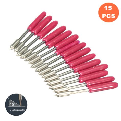 Kztech 15pcs 30 45 60องศาเครื่องตัดไวนิลสำหรับ Graphtec Cb15 Cb09 Silhouette Cameo Craftrobo ใบ