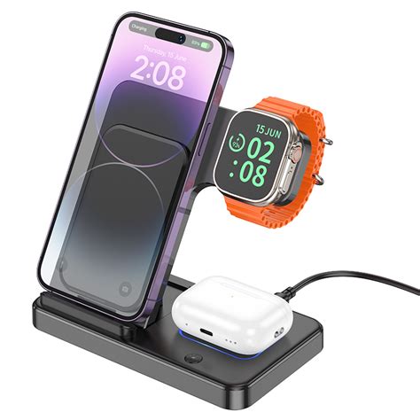 Bezdrátová rychlonabíječka Borofone BQ26 Best 3v1 15W černá | ProMobily.cz