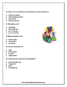 Lab Safety Science Safety Quiz By FUNdamental Science TPT