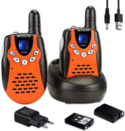 Retevis RT602 Walkie Talkies Niños Recargables con Baterías de Iones de ...