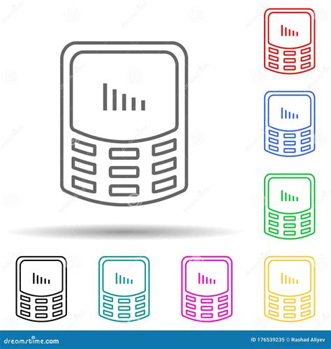 Phone Network Multi Color Set Icon Simple Thin Line Outline Of Telecommunication Icons For Ui