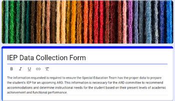 IEP Data Collection Form By Ramon Lopez TPT
