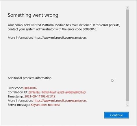 how to resolve microsoft error code 80090016 infrassist