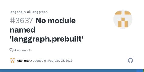 no module named langgraph prebuilt · issue 3637 · langchain ai