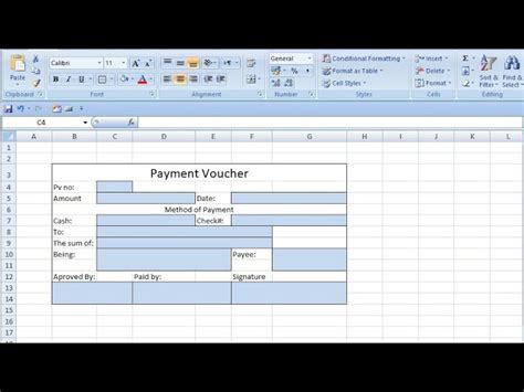 Cash Voucher Template Excel